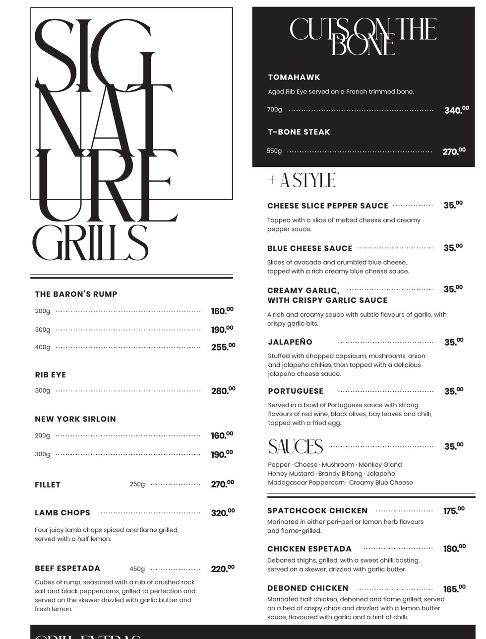 Irene Menu | The Baron