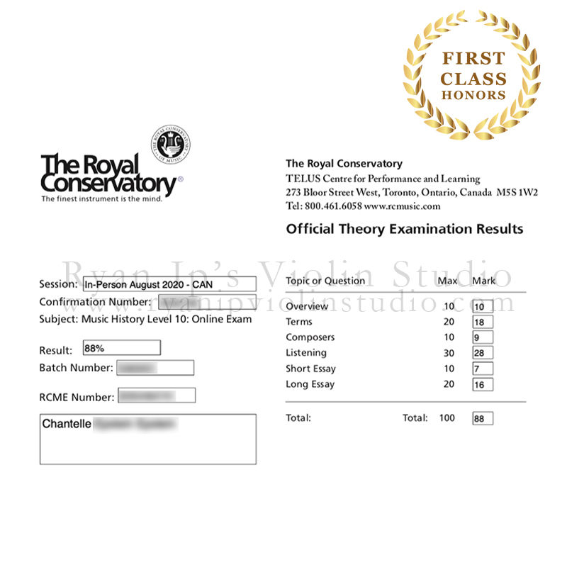 ACHIEVEMENTS | Ryan Ip's Violin Studio | Markham, Ontario