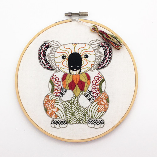 Koala Embroidery Fabric | Cinnamon Stitching