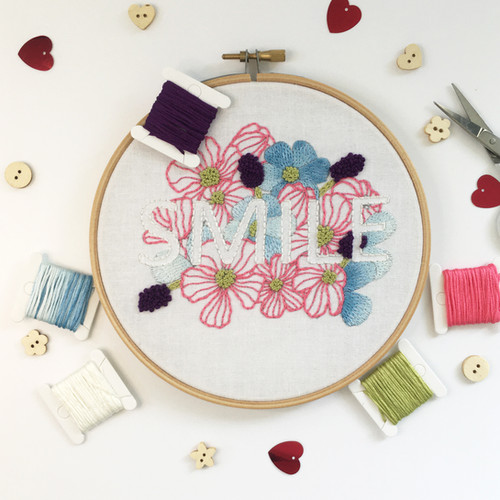 Floral Embroidery Kit - Smile | Cinnamon Stitching
