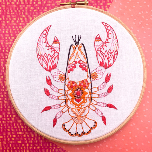 Lobster Embroidery Kit | Cinnamon Stitching