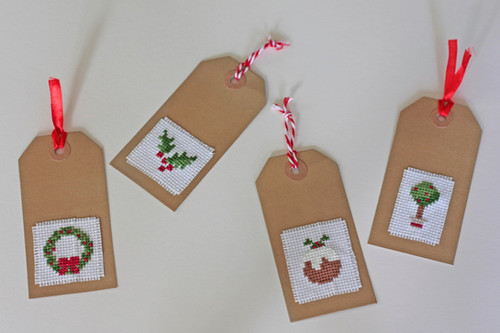 Cross Stitch Traditional Christmas Gift Tag Kit - Stitch Your Own ...