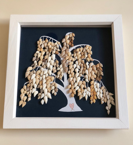 Shell art willow tree - personalised gift | Puddy Muddles