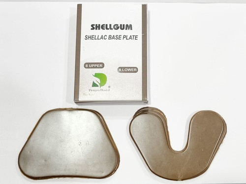 SHELL GUM Shellac Base Plate 8 Upper 4 Lower | Dengen Dental