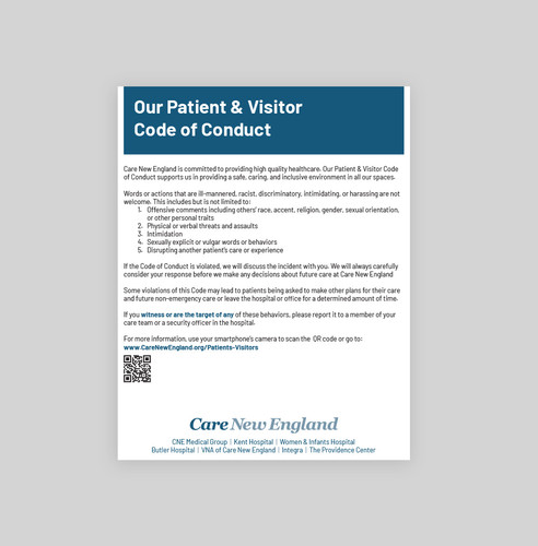 Patient Visitor Code of Conduct Flyer | CNE Marketing