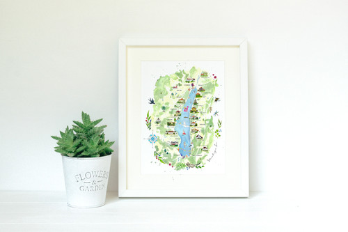 A4 Starnberger See Illustrated Map | SOPHIE SOYER Fine Art