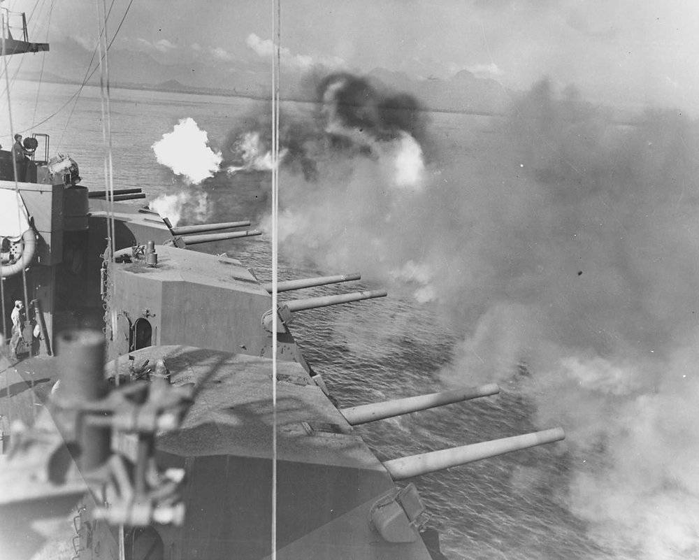 Leyte Landings from USS Pennsylvania BB-38 (1944)