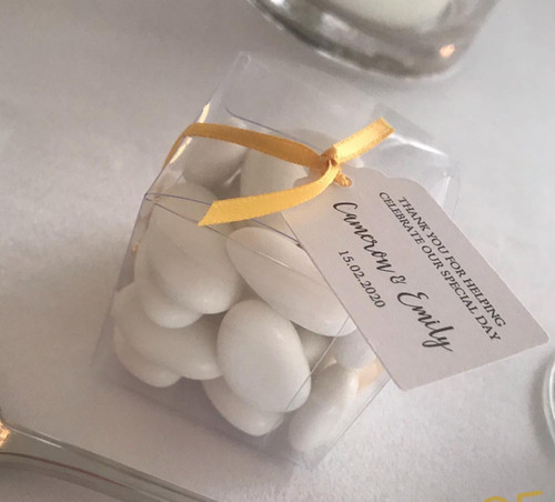 SUGARED ALMONDS - CLEAR MINI BOX | swanvalleyfudge