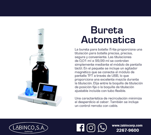 Bureta Automatica | Labinco, S.A.