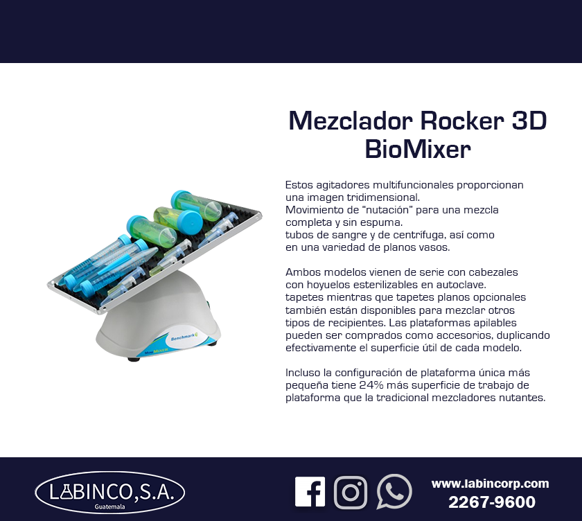 Mezclador Rocker 3D BioMixer | Labinco, S.A.
