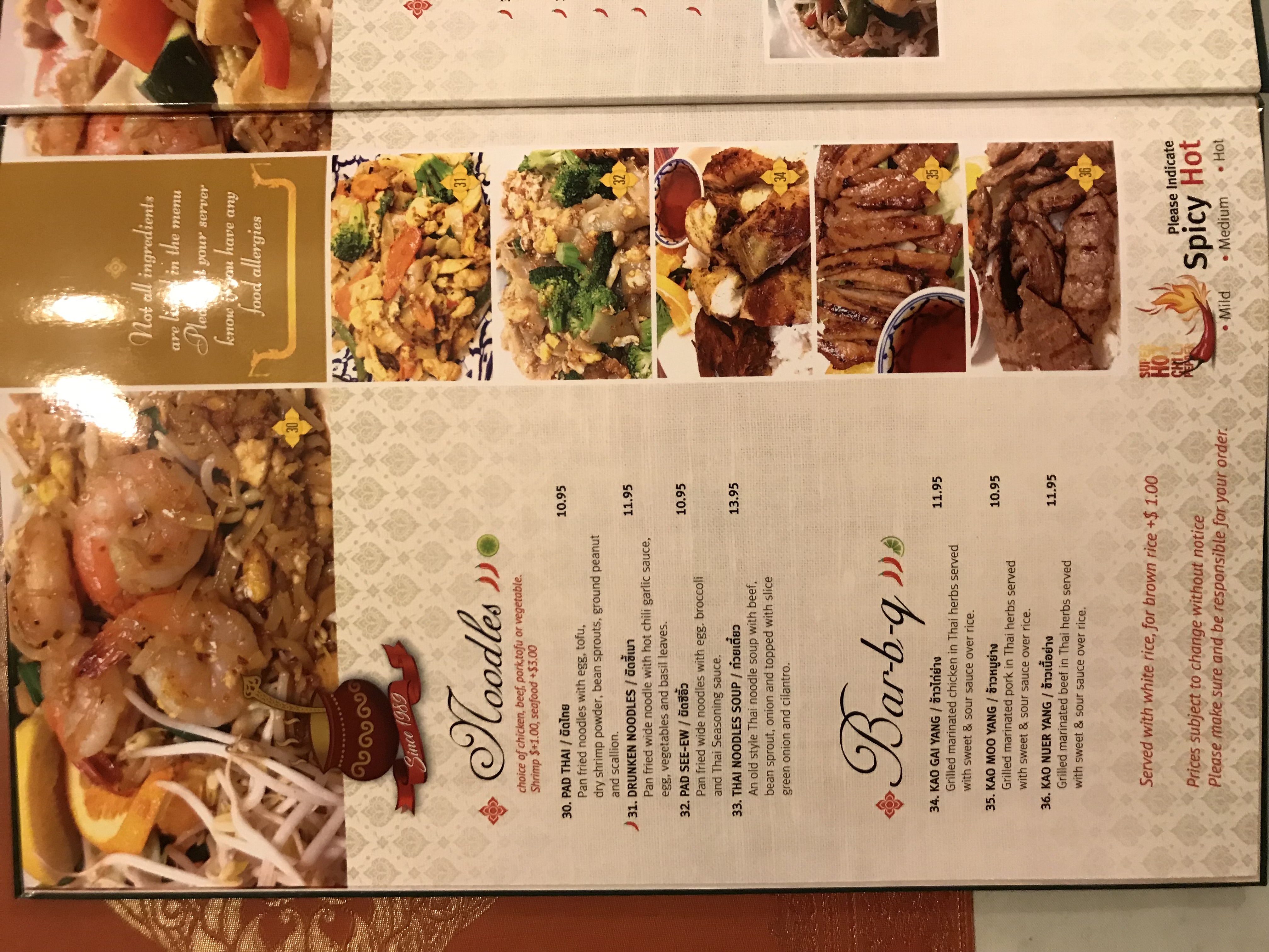 Menu | Thai House Alaska