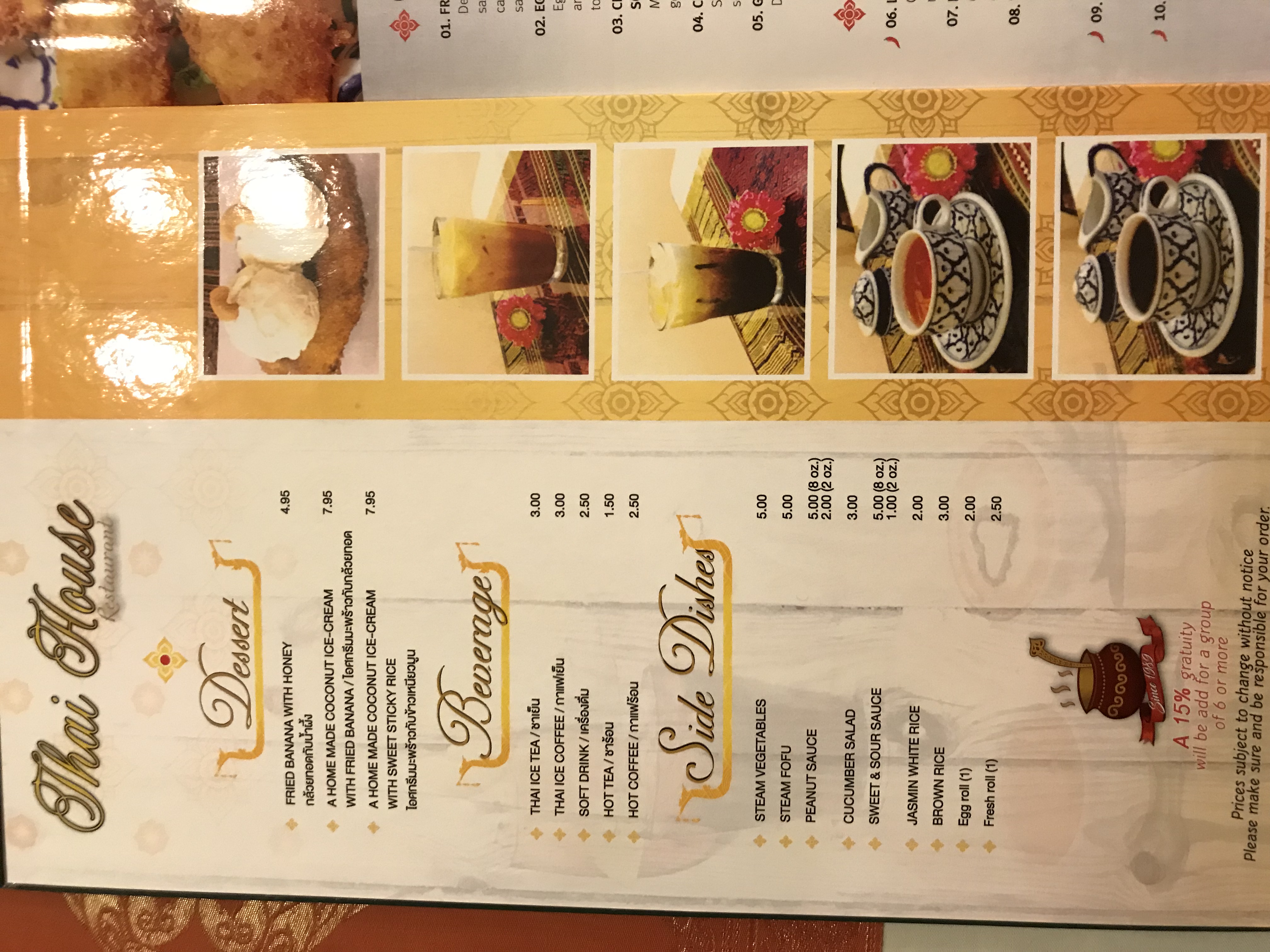 Menu | Thai House Alaska