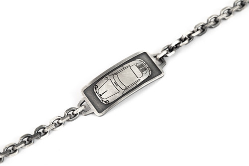 Sterling Silver Porsche 356 Speedster Charm Bracelet for Men, plane ...