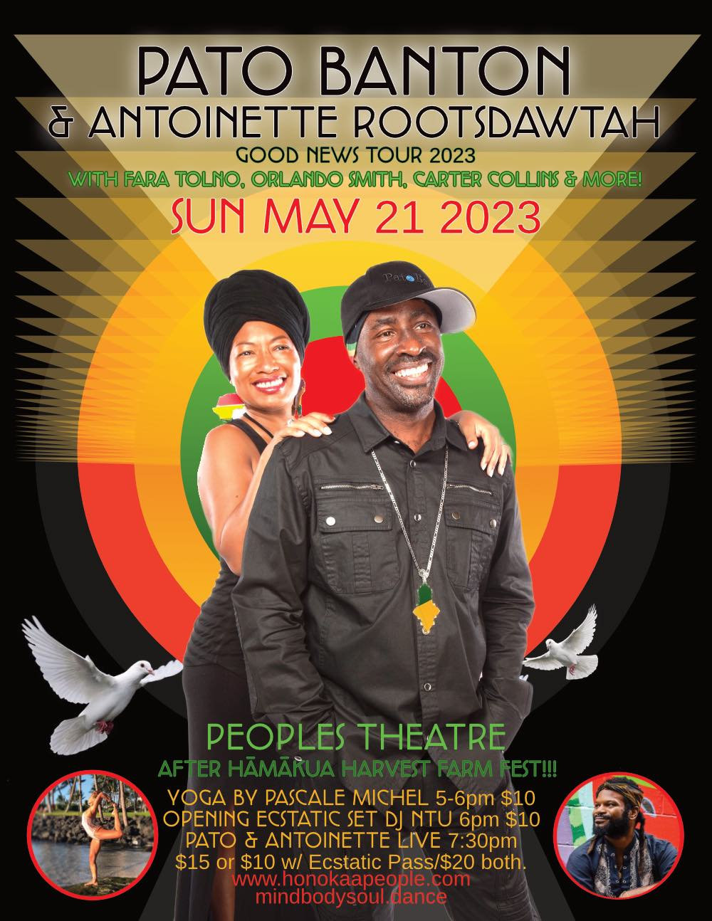 Pato Banton & Antoinette Rootsdawtah with Percussion Friends, DJ NTU ...