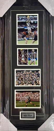 Jamie Elliot Collingwood signed photo collage with COA attached | Bald ...