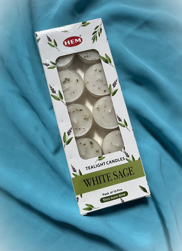 White Sage - Tealight Candles (HEM) | Conjure