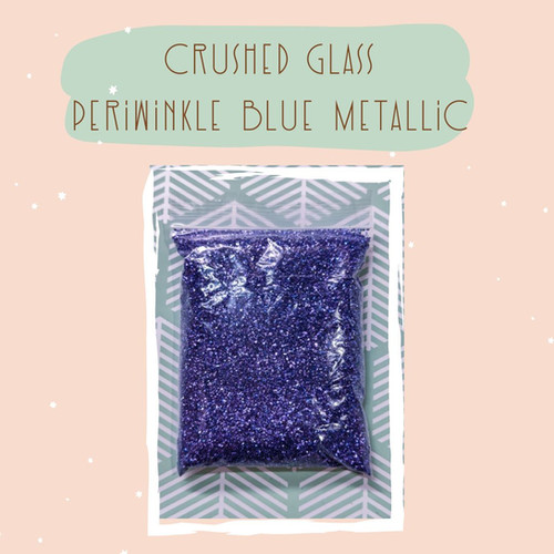 Periwinkle Blue Metallic Crushed Glass - Sparkling Chips | Bramblier