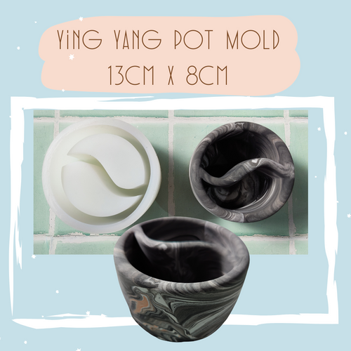 13cm x 8cm Ying Yang Pot Silicone Mold | Bramblier
