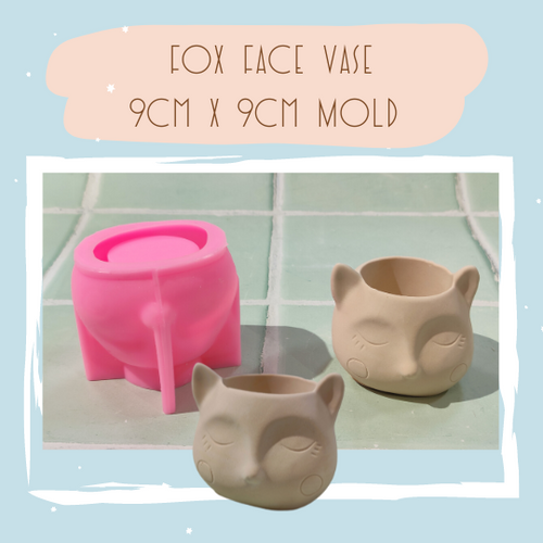 9cm Fox Face Flower Pot Vase Mold | Bramblier
