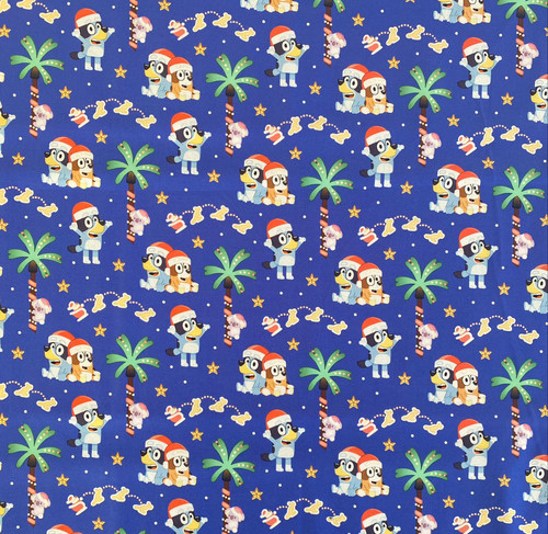 BLUE XMAS BLUEY SCRUB TOP. 100% Cotton | BrightScrubs