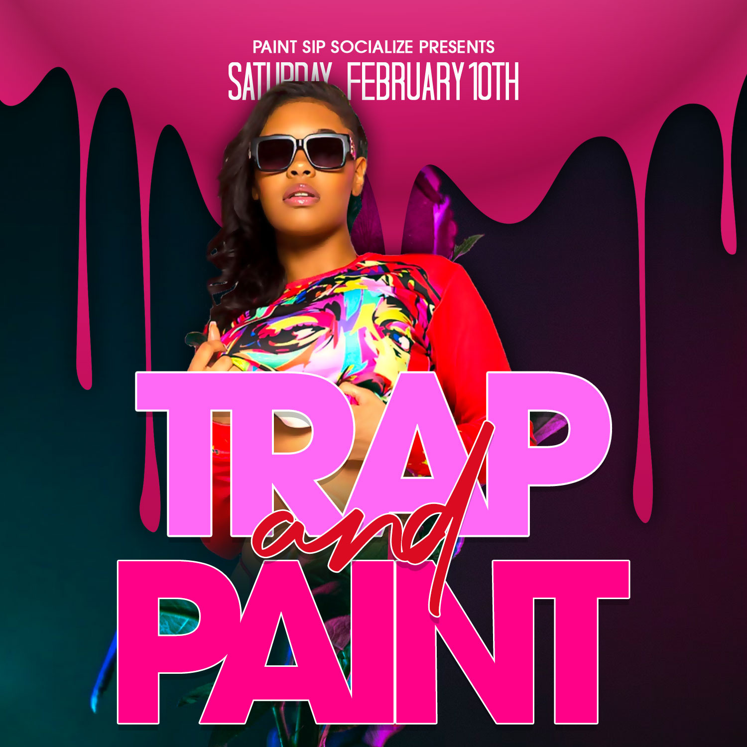 February Trap Paint & Sip 10:30pm | paintsipsocialize