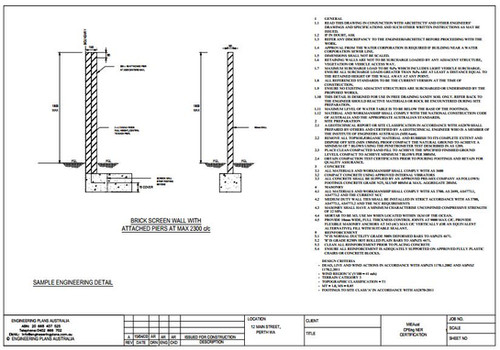 Brick Screen Wall with Attached Piers - Structural Engineer Certified ...