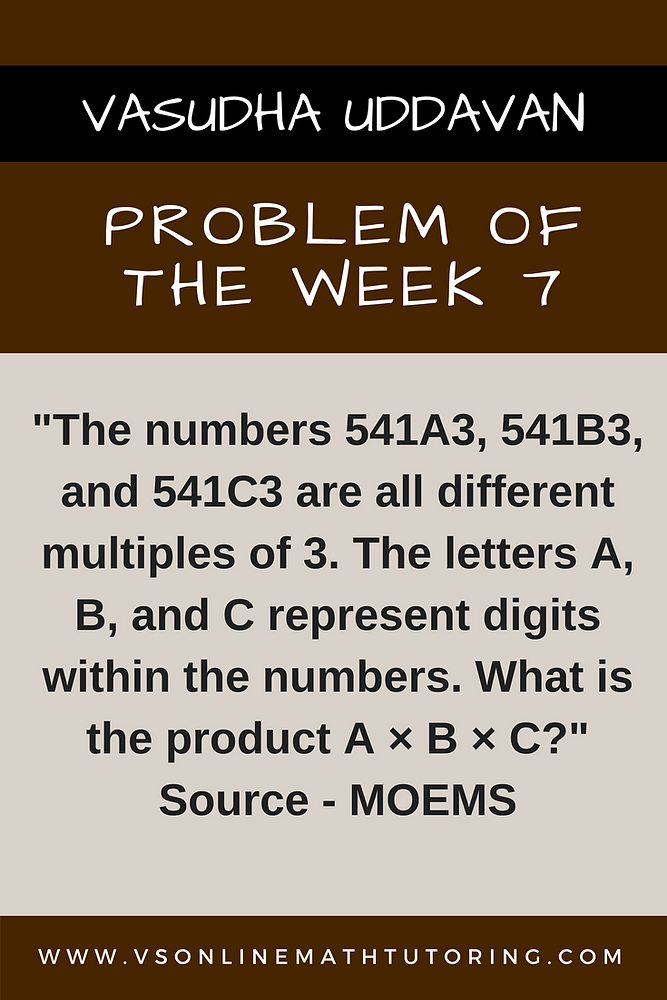 Math Competition Problems Problem of the Week - 7