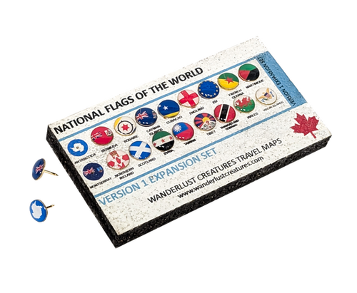 National Flag Push Pins | Expansion Pack | Wanderlust Creatures