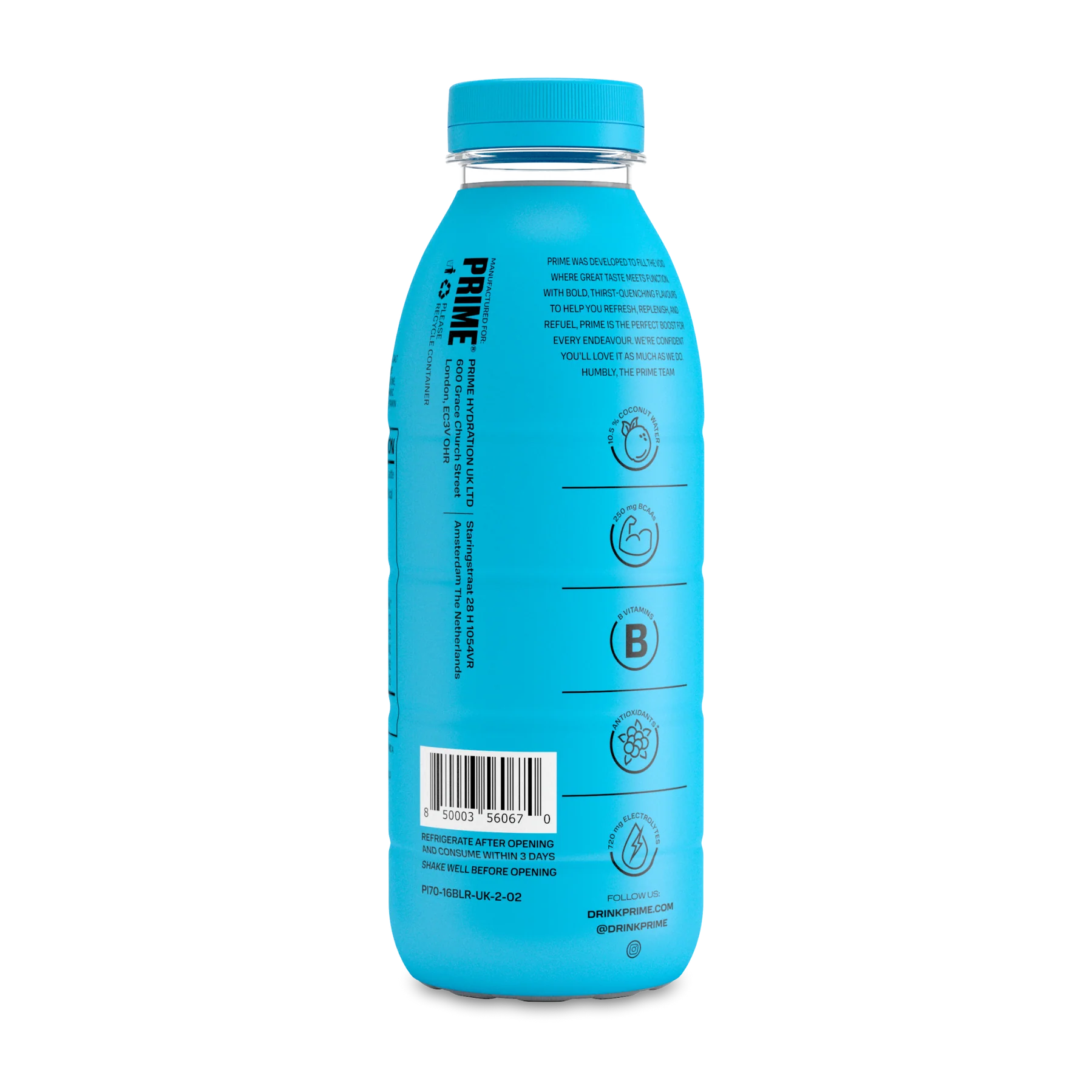 Prime Hydration By Logan Paul X KSI - Blue Raspberry - 500ml | Cariad ...