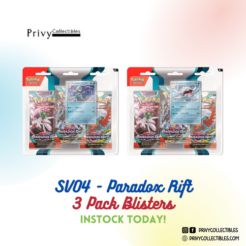 Pokemon TCG: SV04 - Paradox Rift 3 Pack Blisters | Privy Collectibles