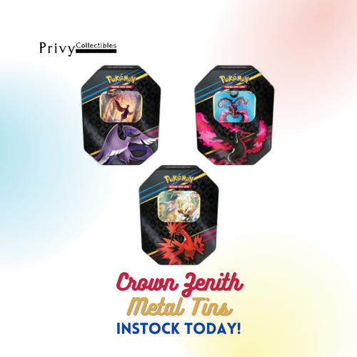 Pokemon TCG Crown Zenith set of 3 Tins | Privy Collectibles