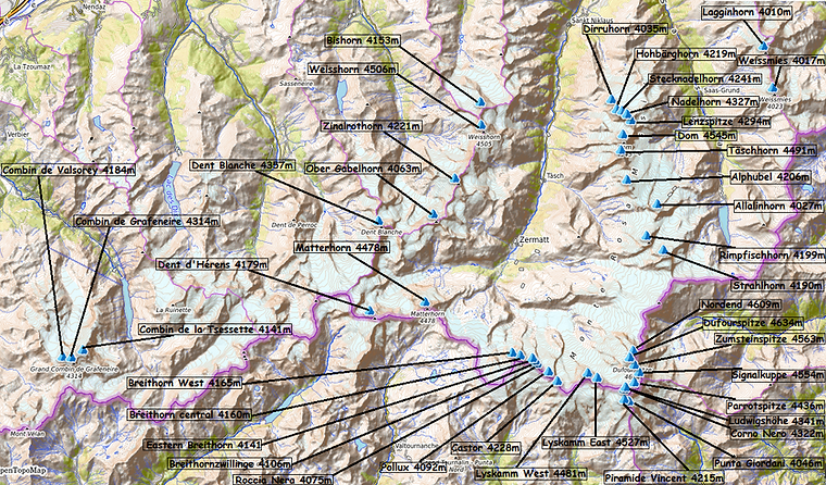 The 82 summits of the Alps higher than 4000 meters | Mountain Berserker