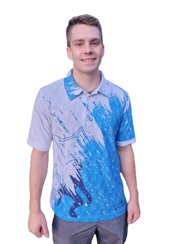 Blue Fade Monkey Polo Shirt | Fairway Monkey
