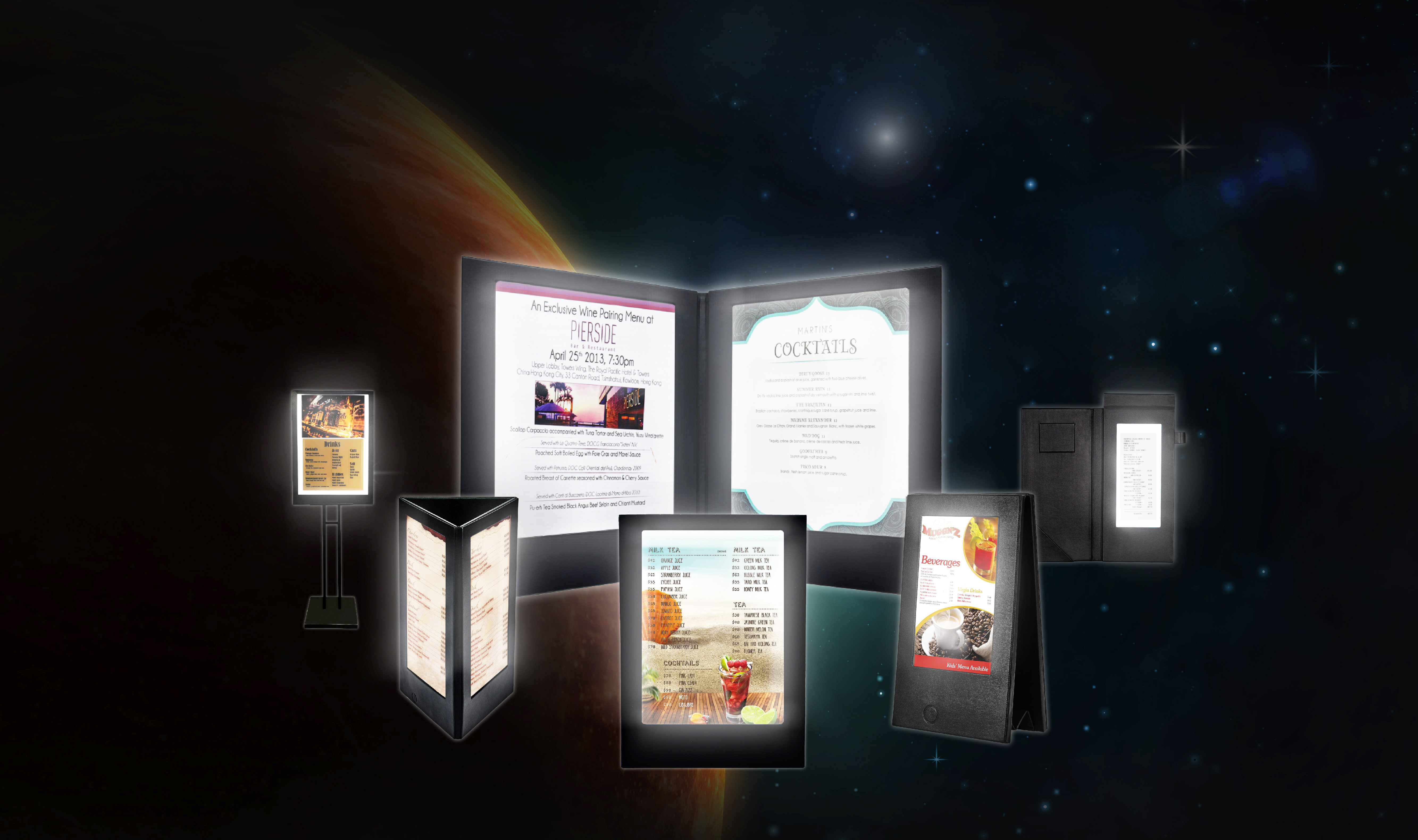 The Illuminated LED Menu - Design your own menu covers-