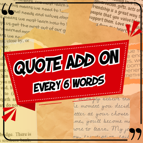 QUOTE ADD ON: every 6 words | CelebWorx