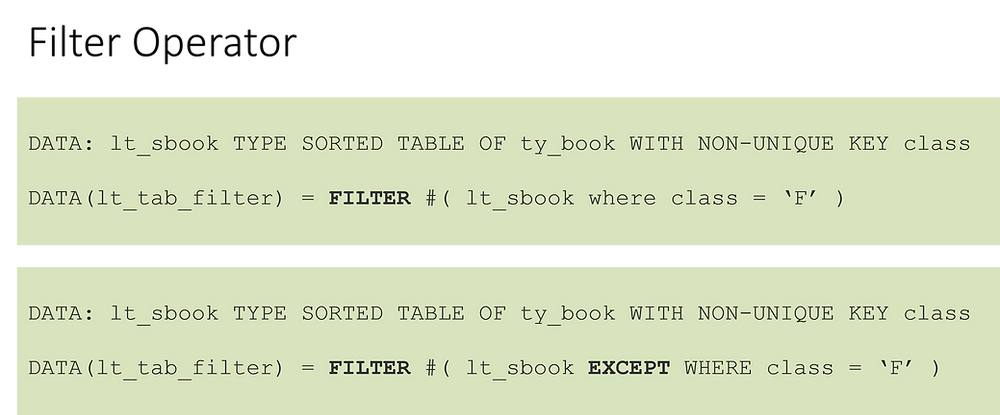 ABAP tricks #30/100: 😀 FILTER Operator
