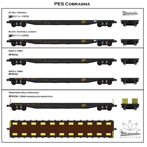 Plataforma PES 616/624/642/645 Cobrasma RFFSA | Marumbi Modelismo