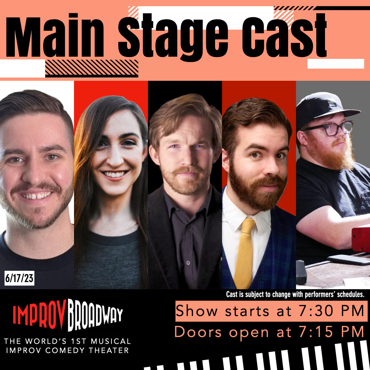 Improvised Musical Comedy Show - Main Stage Cast | ImprovBroadway