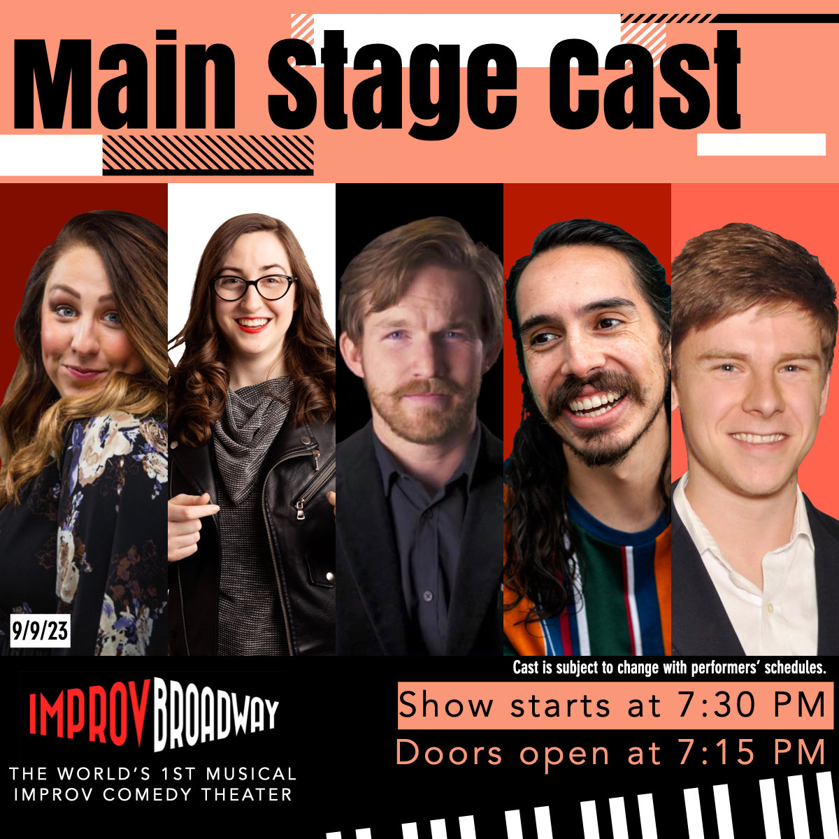 Improvised Musical Comedy Show - Main Stage Cast | ImprovBroadway