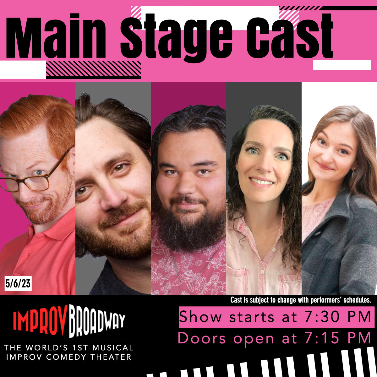 Improvised Musical Comedy Show - Main Stage Cast | ImprovBroadway