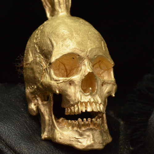Solid Gold 10kt - 24kt Large Open Jaw Skull Pendant #27 | IntoTheFire ...