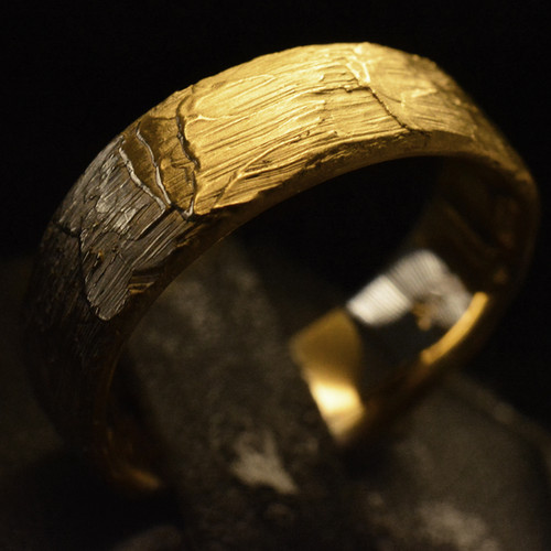 Solid Gold Charred Ring • Band • # | IntoTheFire Jewelry