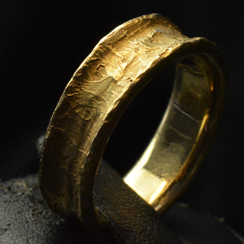 Solid Gold Molten Core Ring • Band • #98 | IntoTheFire Jewelry