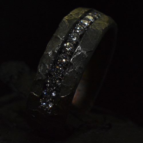 Diamond Fire Forged Ring • Band • #71 | IntoTheFire Jewelry