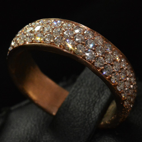Solid Gold Everlasting Diamond Ring 10kt. - 24kt. • Band ...