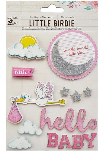 Hello Baby Pink Layered Stickers | Scrappers Cove