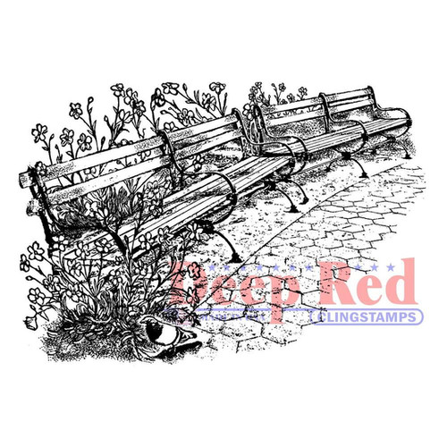 Park Benches Rubber Stamp | Scrappers Cove