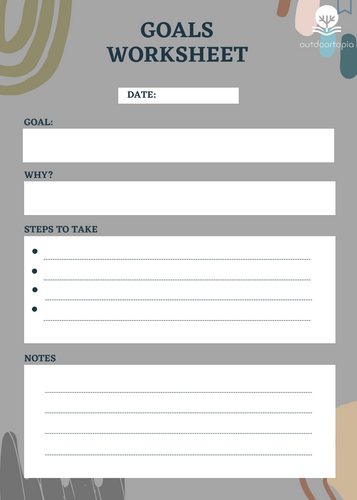 Goals Worksheet | Outdoortopia