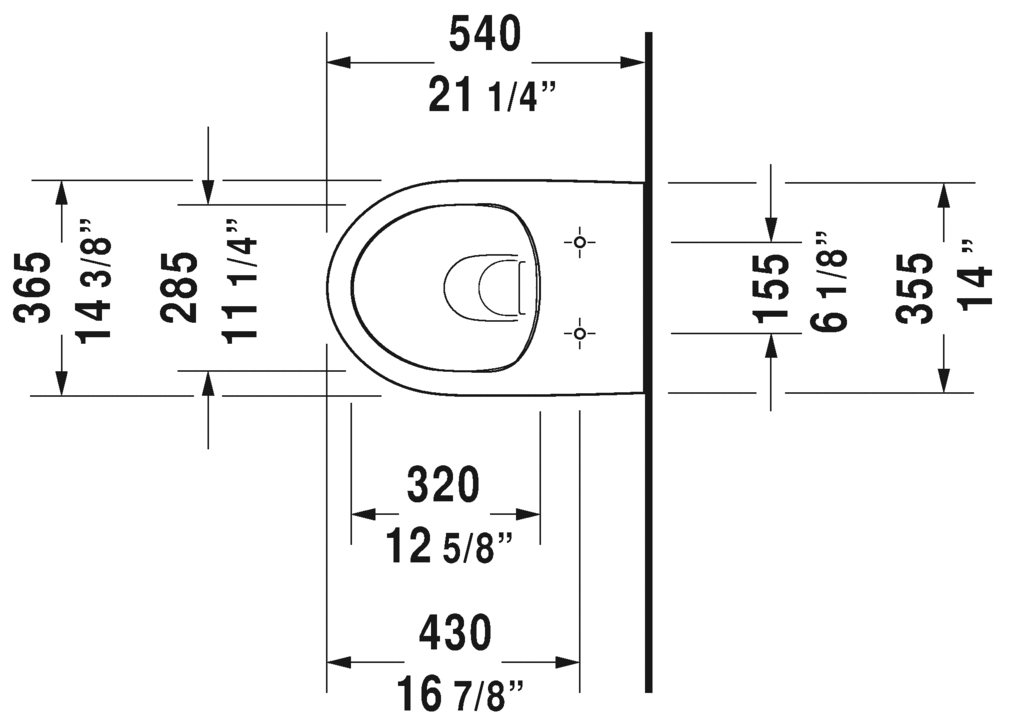 Duravit No.1 Rimless Wall Mounted Toilet 256209 | ferrara