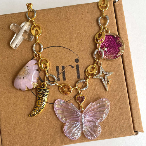 LAVENDER LUNE multi-charm necklace | Xuri